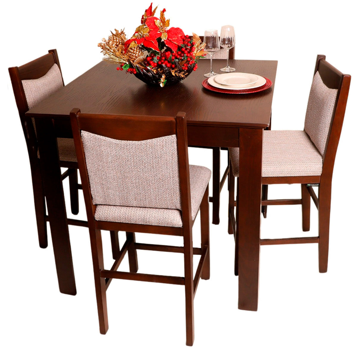 Comedor 4 Sillas Alto Ocampo Nogal – Foly Muebles la mueblería más ...