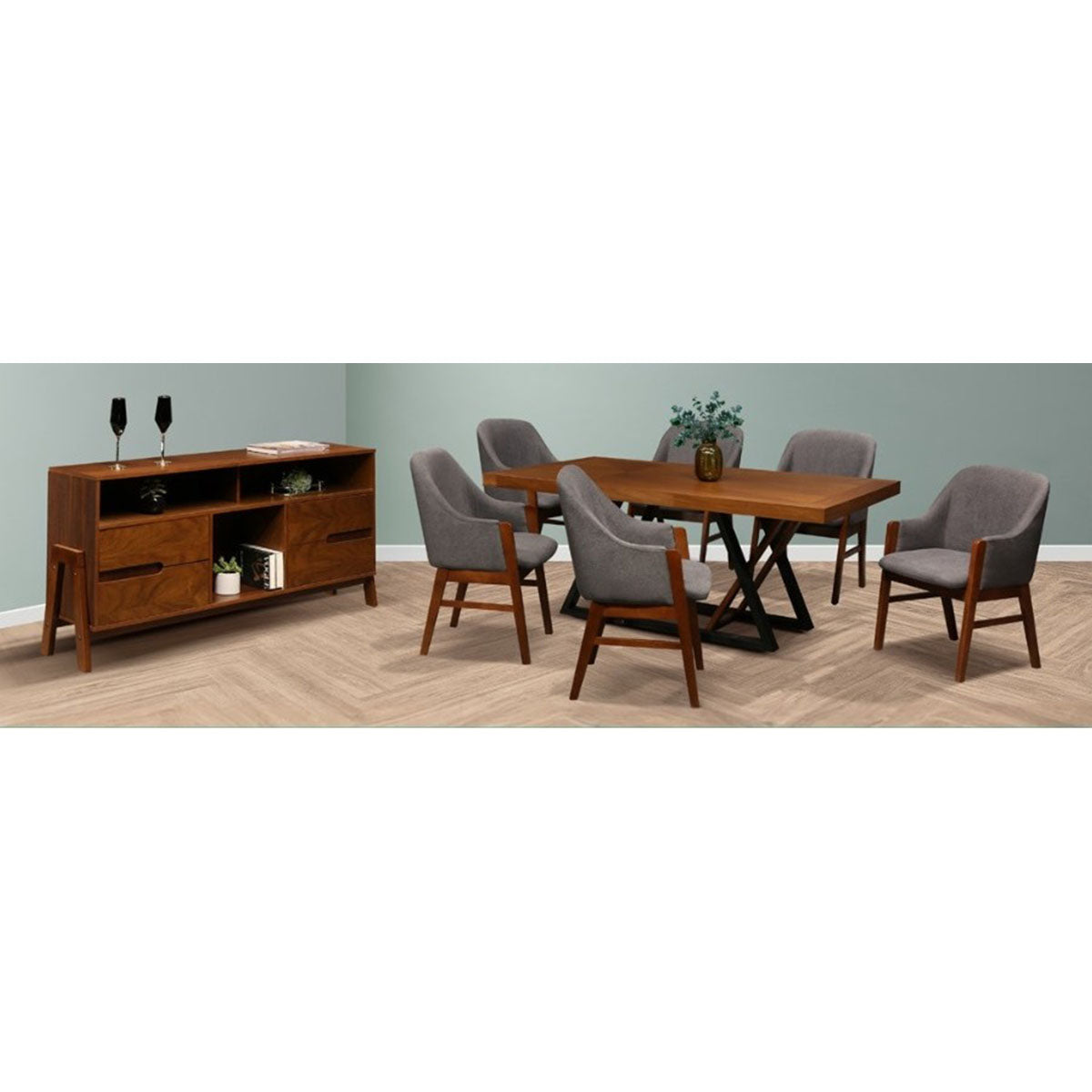 Comedor 6 Sillas Serena Cafe con Gris – Foly Muebles la mueblería más ...
