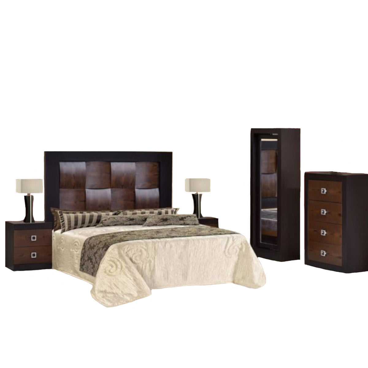 Recamara Singapur King Size Cafe 5 Piezas – Foly Muebles la mueblería ...