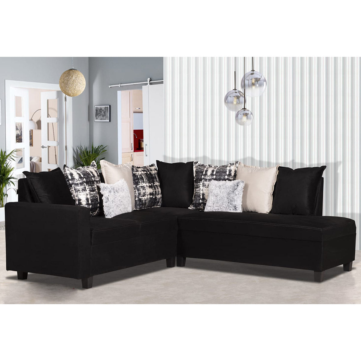 Sala Esquinera Ebano Negro Vincenza – Foly Muebles la mueblería más ...