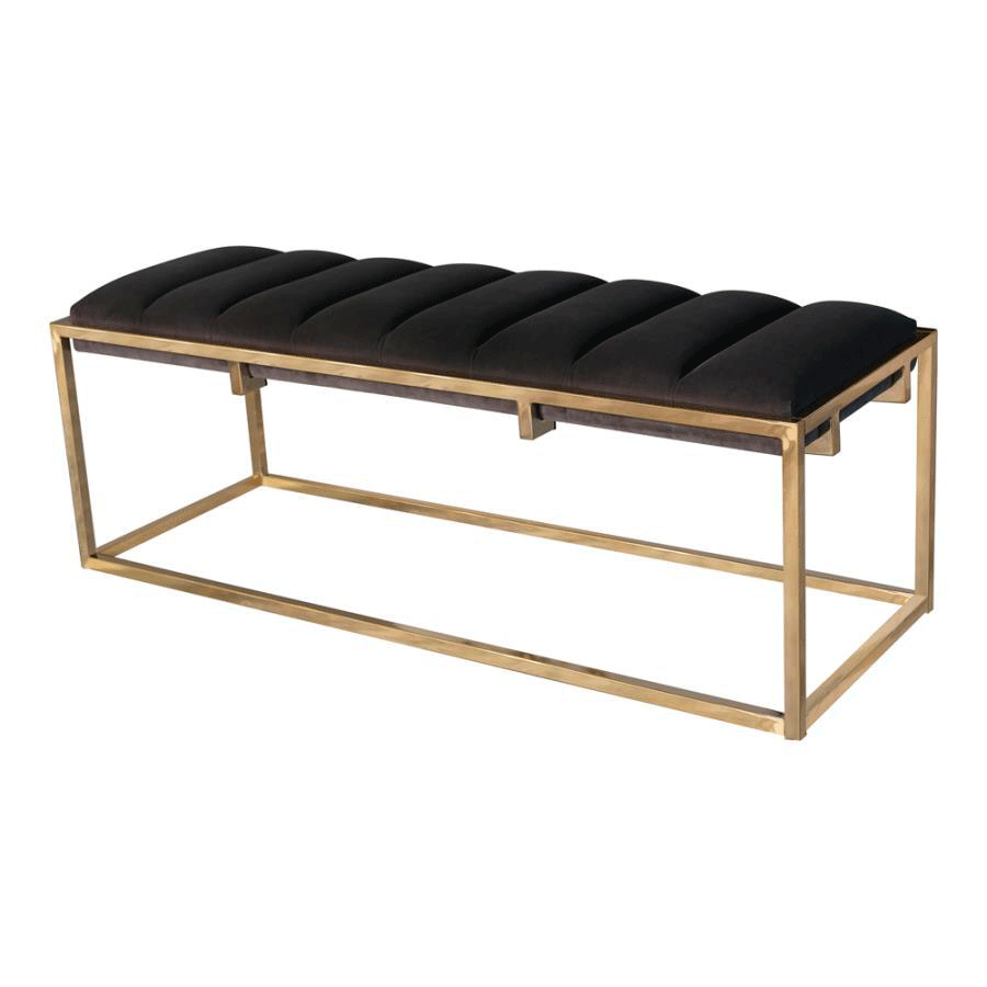 Banca Channel Gris con Dorado – Foly Muebles la mueblería más grande de ...